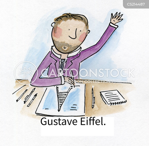 Cartoons und Karikaturen mit Architektonische Zeichnung