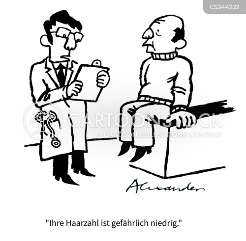 Cartoons und Karikaturen mit Haarausfall