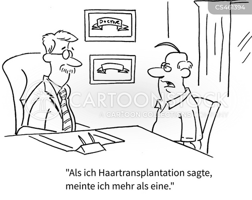 Cartoons und Karikaturen mit Haarausfall