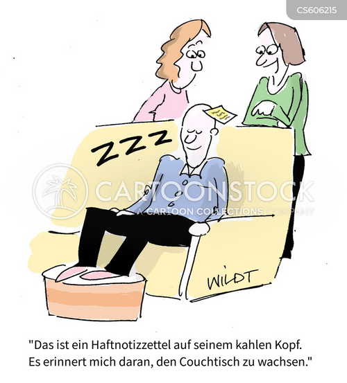 Cartoons und Karikaturen mit Haftnotizzettel