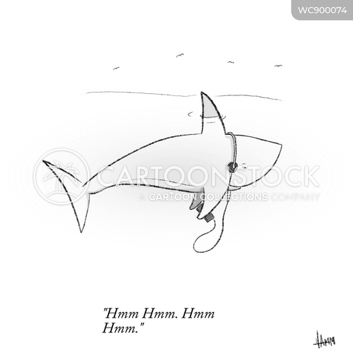 Cartoons und Karikaturen mit Haifisch