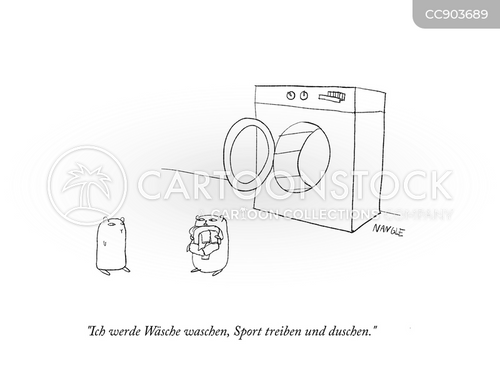 Cartoons und Karikaturen mit Duschen