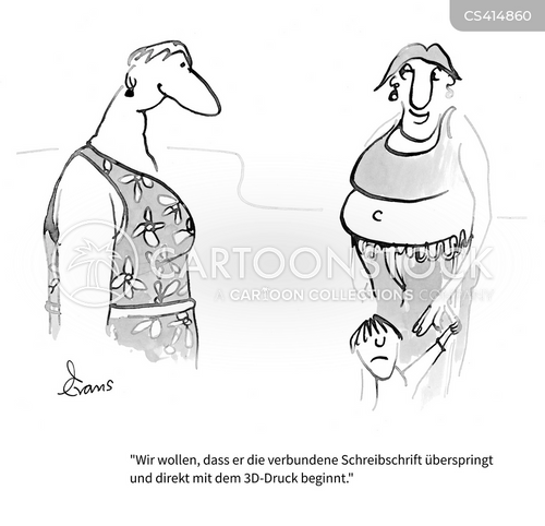 Cartoons und Karikaturen mit Handschriftklassen