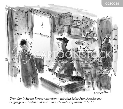 Cartoons und Karikaturen mit Handwerker