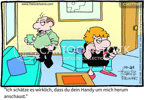 Cartoons und Karikaturen mit Social-media-scrollen
