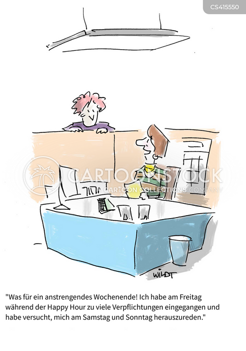 Cartoons und Karikaturen mit Wochenendplan