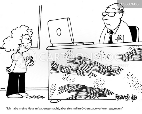 Cartoons und Karikaturen mit Hausaufgaben-projekte