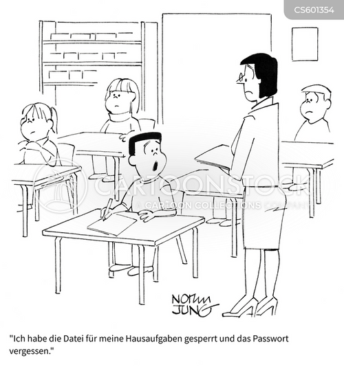 Cartoons und Karikaturen mit Passwort Vergessen