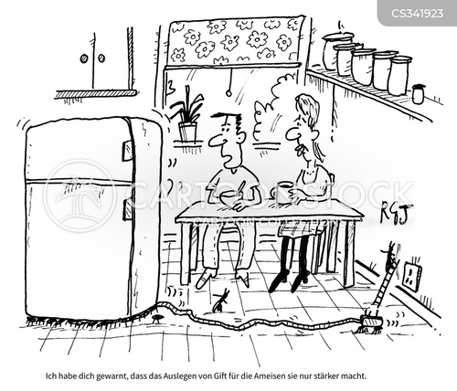 Cartoons und Karikaturen mit Ameisengift
