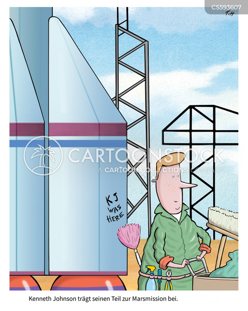 Cartoons und Karikaturen mit Mars-mission
