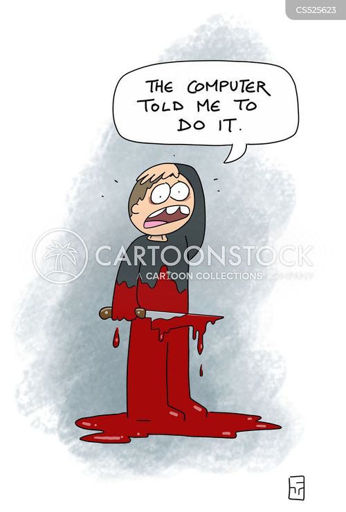 Knife Attack Cartoons and Comics - funny pictures from CartoonStock