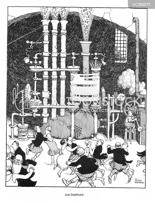 Cartoons und Karikaturen mit Dudelsack