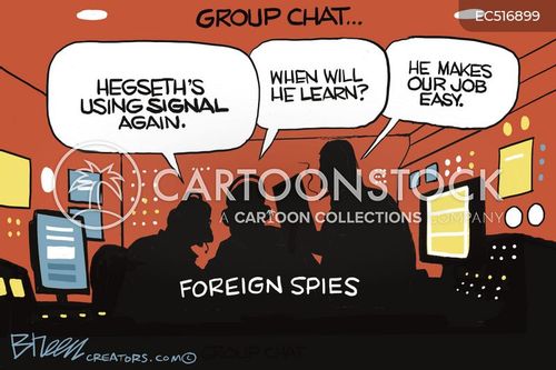 Signal Group Chat Cartoons and Comics - funny pictures from CartoonStock