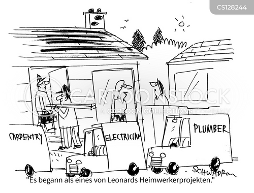 Cartoons und Karikaturen mit Elektriker