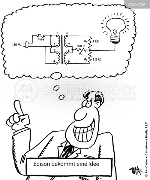 Cartoons und Karikaturen mit Edison