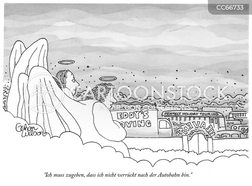 Cartoons und Karikaturen mit Autobahnen