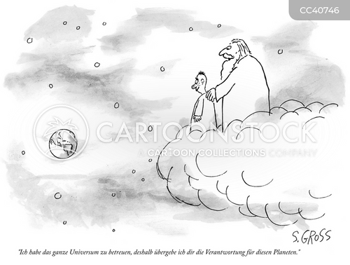 Cartoons und Karikaturen mit Gott Im Himmel