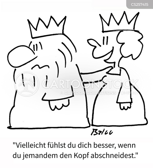 Cartoons und Karikaturen mit Schneide Deinen Kopf Ab