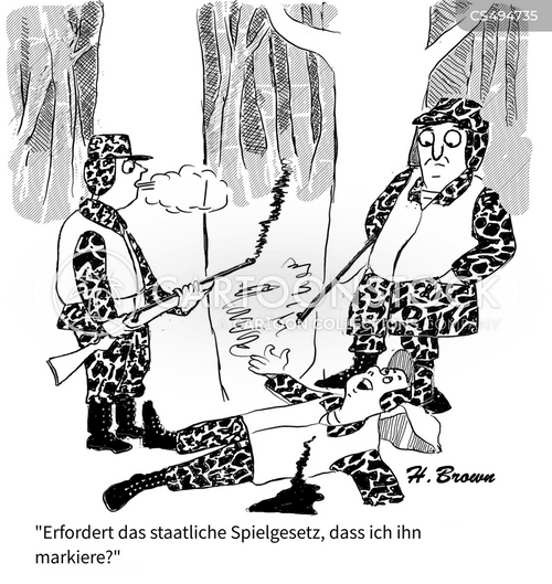 Cartoons und Karikaturen mit Verantwortungsbewusste Jagd
