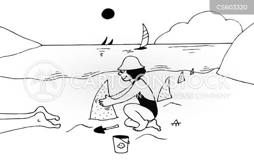 Beach Art Cartoons and Comics - funny pictures from CartoonStock