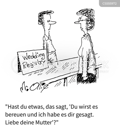 Cartoons und Karikaturen mit Hochzeitsliste