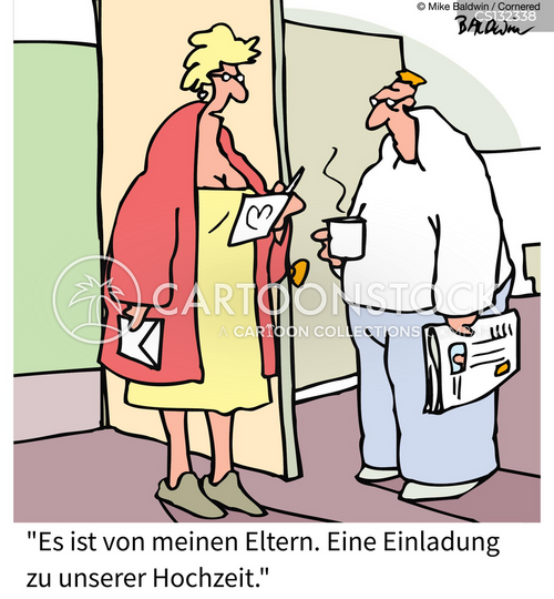 Cartoons und Karikaturen mit Einladung