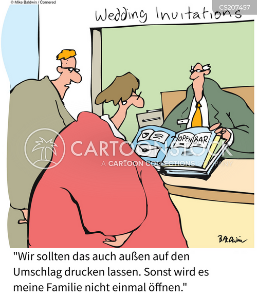 Cartoons und Karikaturen mit Einladungen