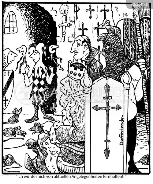 Cartoons und Karikaturen mit Hofnarr