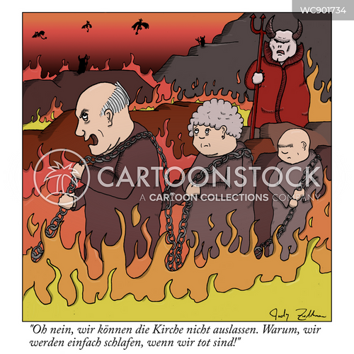 Cartoons und Karikaturen mit Religiöse Routine