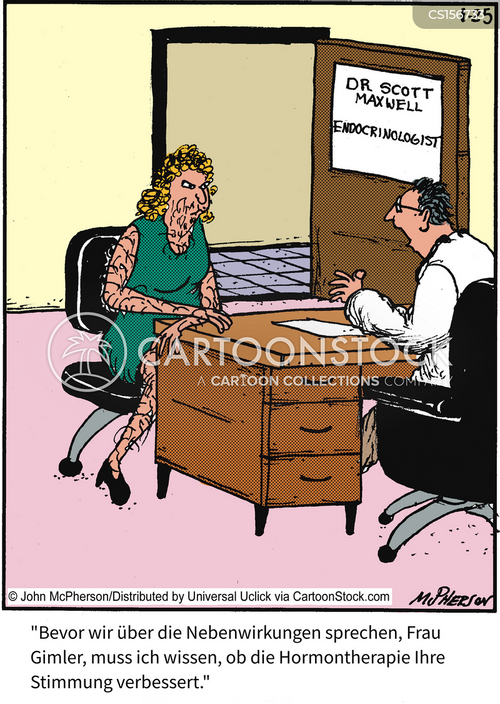 Cartoons und Karikaturen mit Hormone