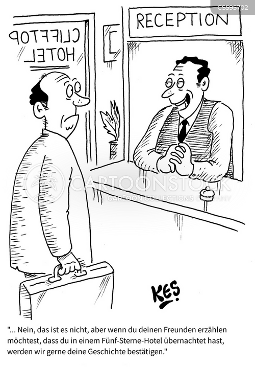 Cartoons und Karikaturen mit Hotel