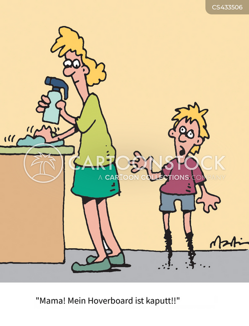 Cartoons und Karikaturen mit Hoverboards