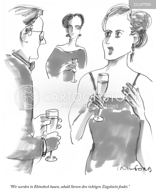 Cartoons und Karikaturen mit Hausbau