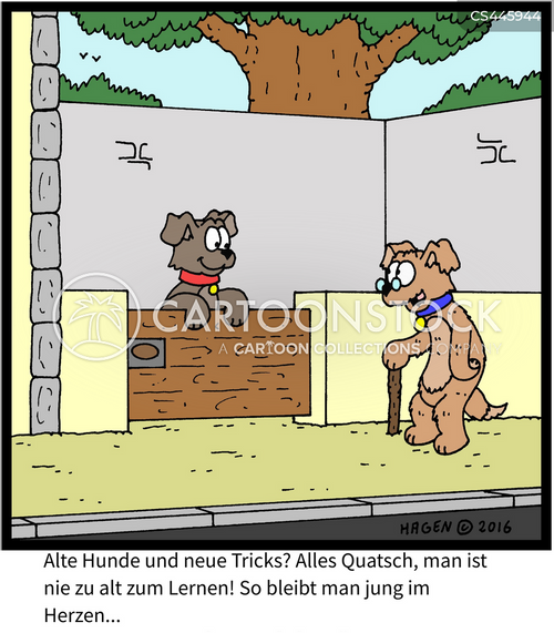 Cartoons und Karikaturen mit Alter Hund Neue