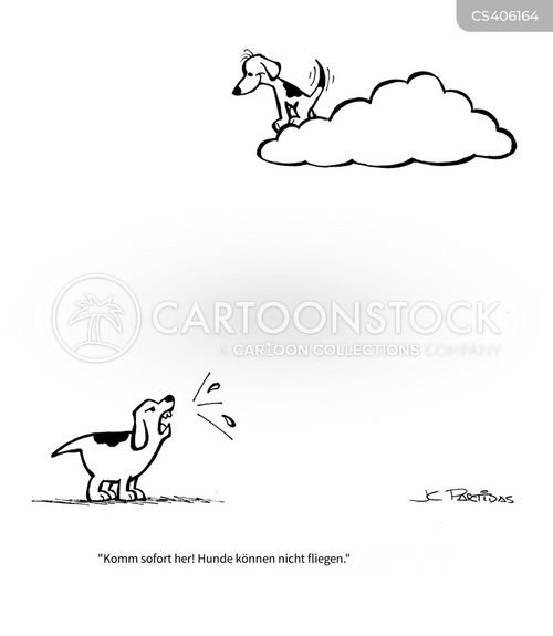 Cartoons und Karikaturen mit Kommen Fliegen