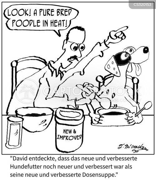 Cartoons und Karikaturen mit Dosen-suppe