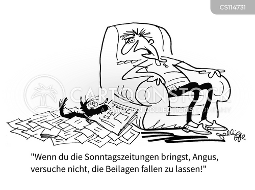 Cartoons und Karikaturen mit Zeitungen