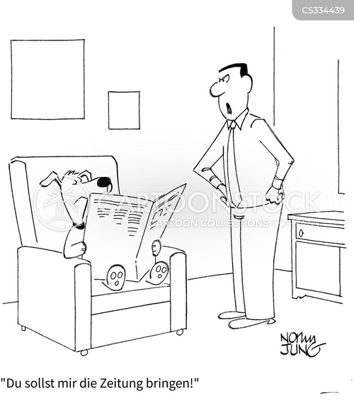Cartoons und Karikaturen mit Zeitung