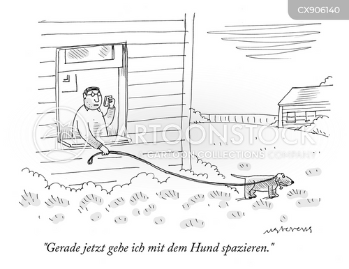 Cartoons und Karikaturen mit Gassigehen Mit Dem Hund