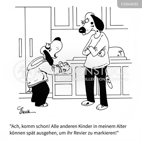 Cartoons und Karikaturen mit Comic-hund