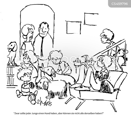 Cartoons und Karikaturen mit Hunde-besitz