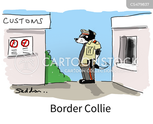 Cartoons und Karikaturen mit Zoll- Und Grenzschutz