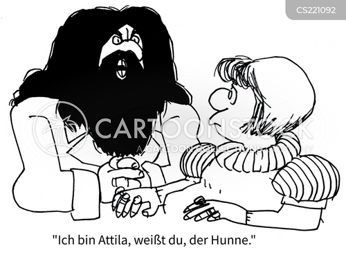 Cartoons und Karikaturen mit Attila Der Hunne