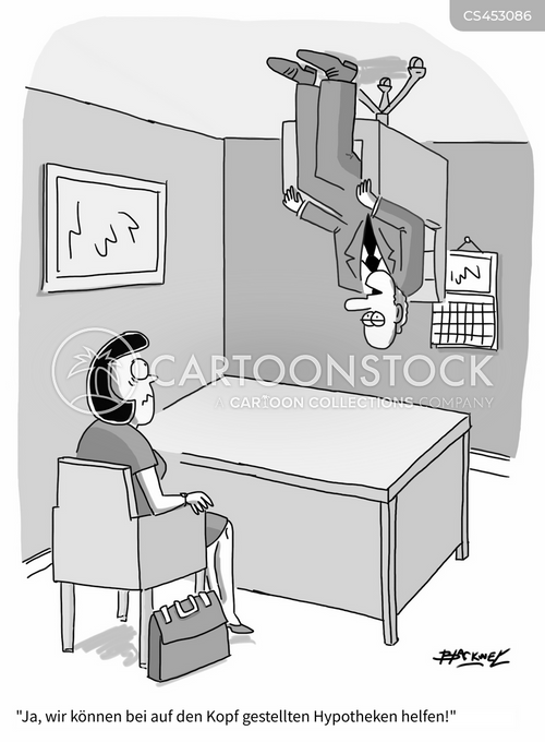 Cartoons und Karikaturen mit Auf Den Kopf Gestellte Hypothek
