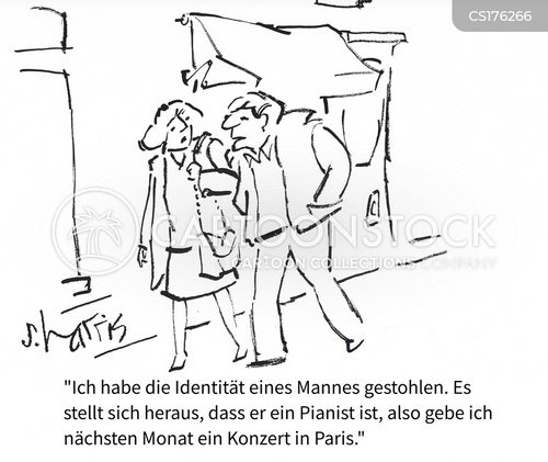 Cartoons und Karikaturen mit Pianist