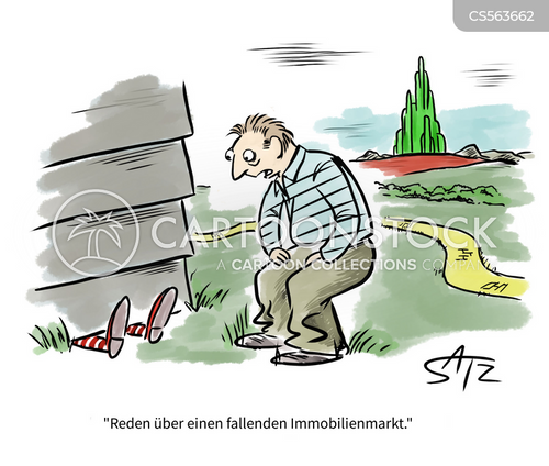 Cartoons und Karikaturen mit Fallender Markt