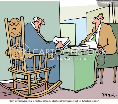 Cartoons und Karikaturen mit Halb Im Ruhestand