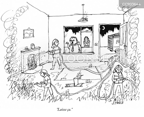 Dessins humoristique et caricaturés avec Combattant Des Incendies