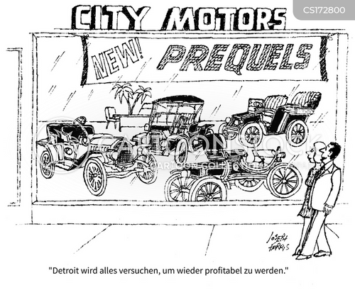 Cartoons und Karikaturen mit Oldtimer