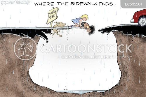 Side Walk Ends Cartoons and Comics - funny pictures from CartoonStock